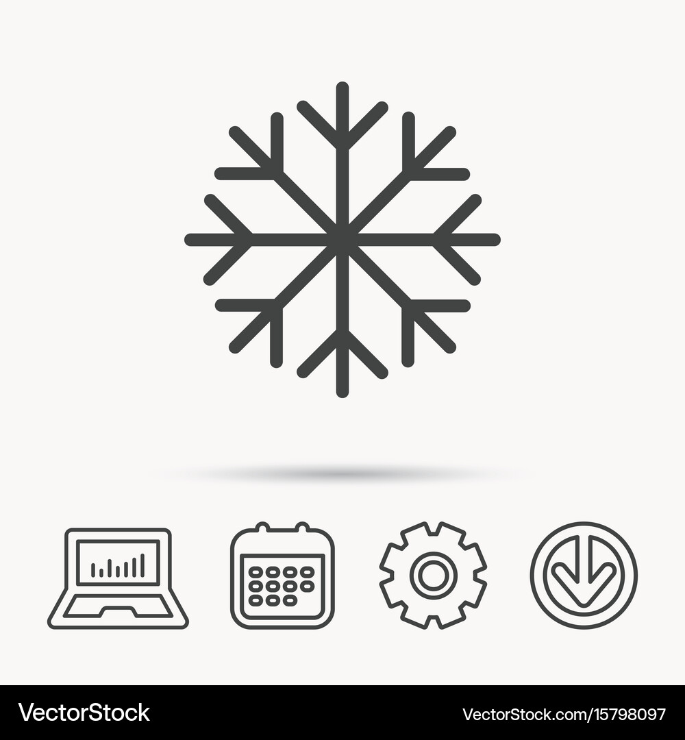 Snowflake icon snow sign air conditioning Vector Image