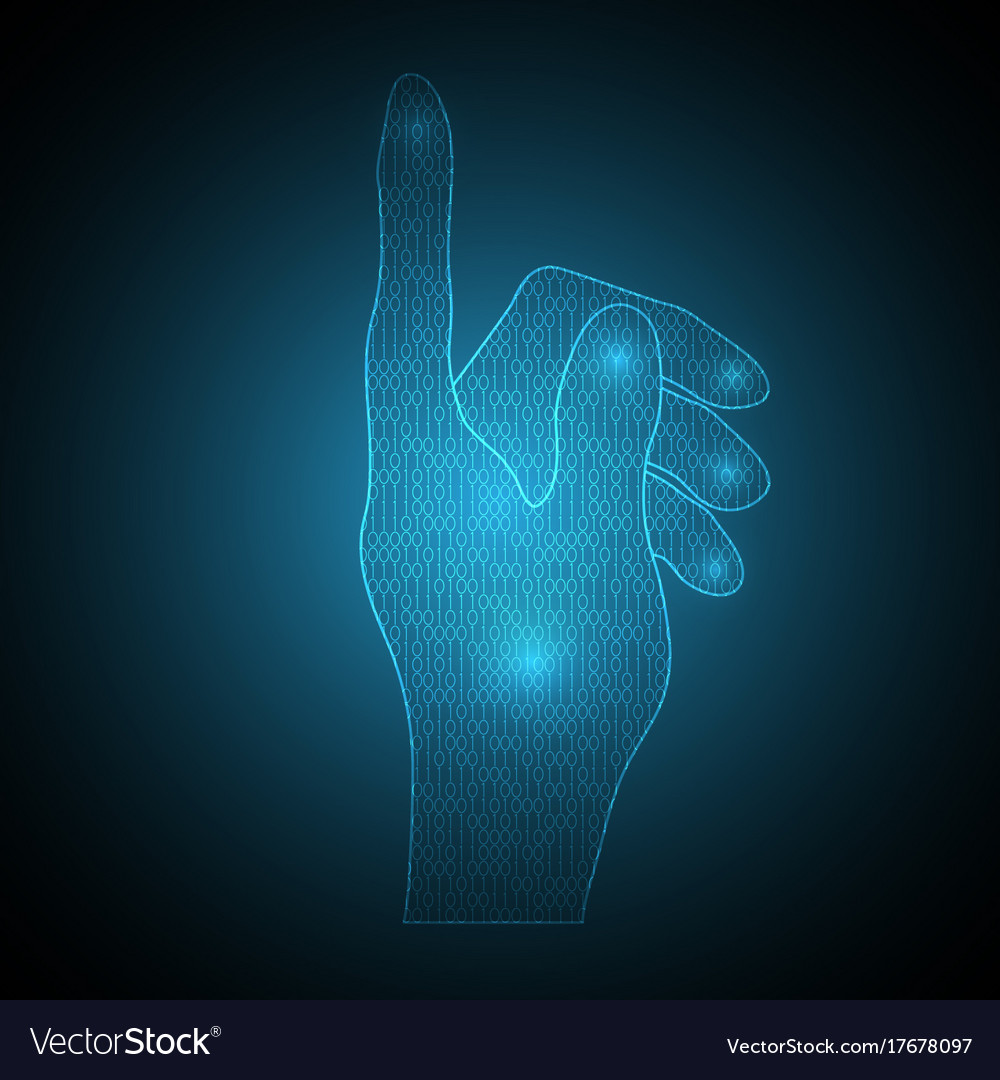 Technology future binary touch point hand Vector Image