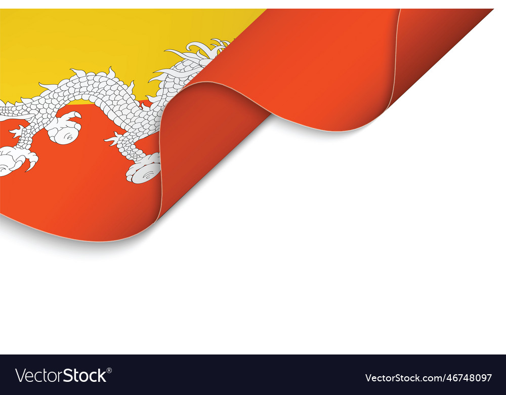 Waving flag of bhutan Royalty Free Vector Image
