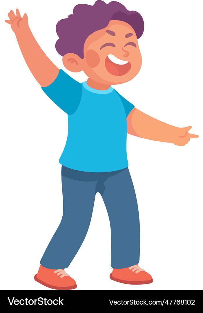 Angry bullying boy character with face grimace Vector Image