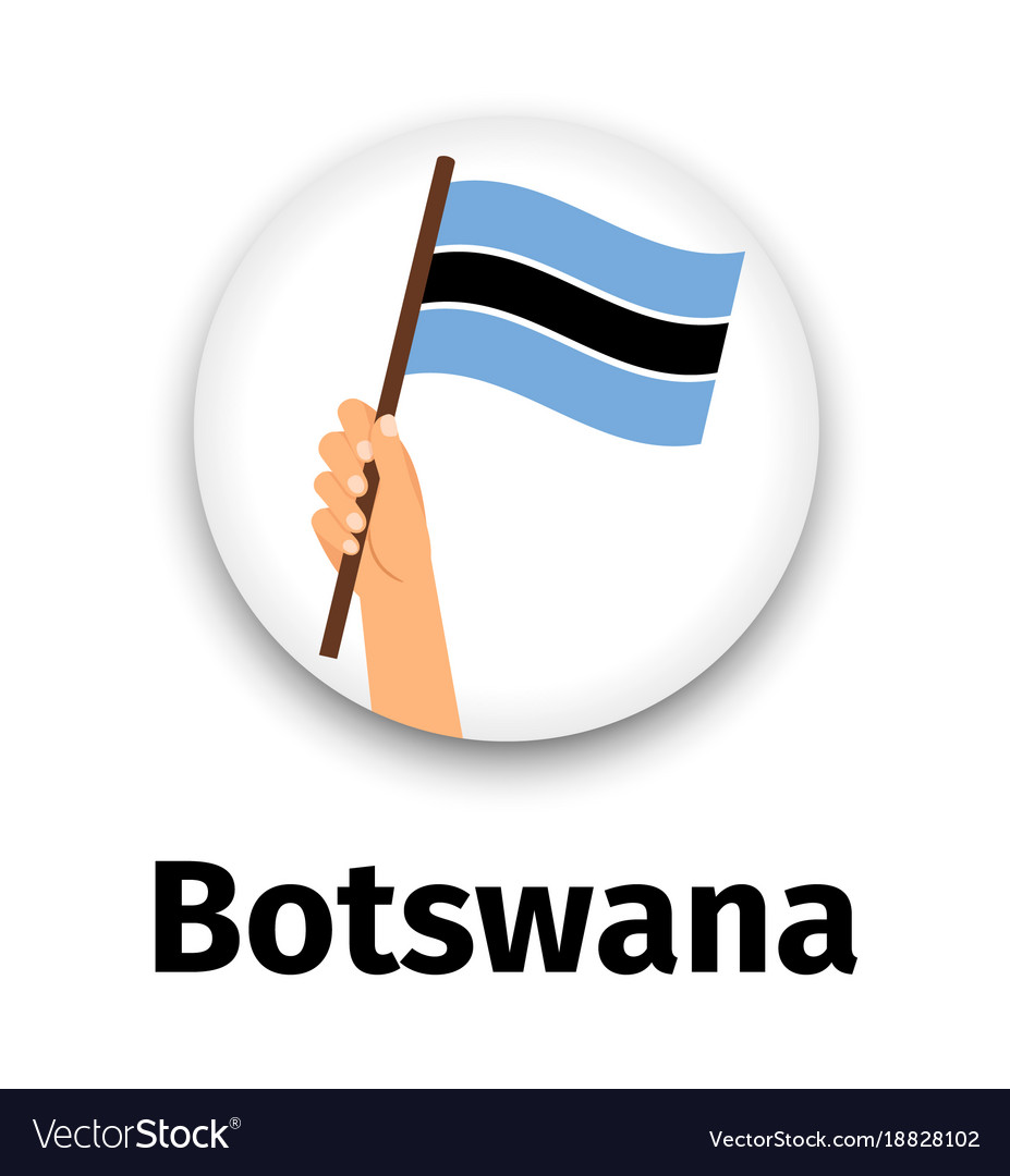Botswana flag in hand round icon Royalty Free Vector Image