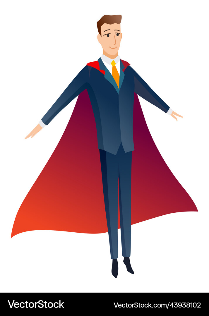 Businessman superhero character office worker Vector Image