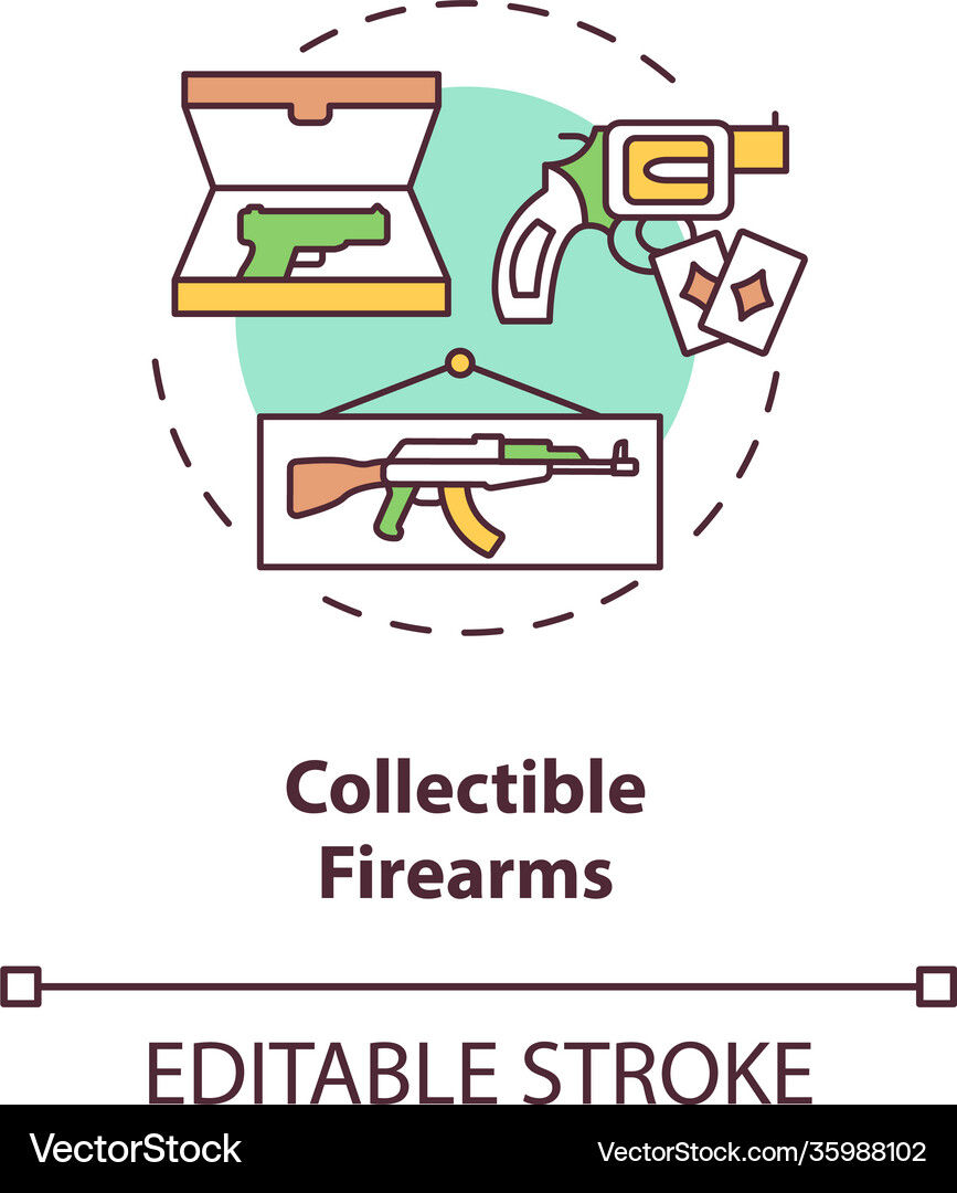 Collectible firearms concept icon Royalty Free Vector Image