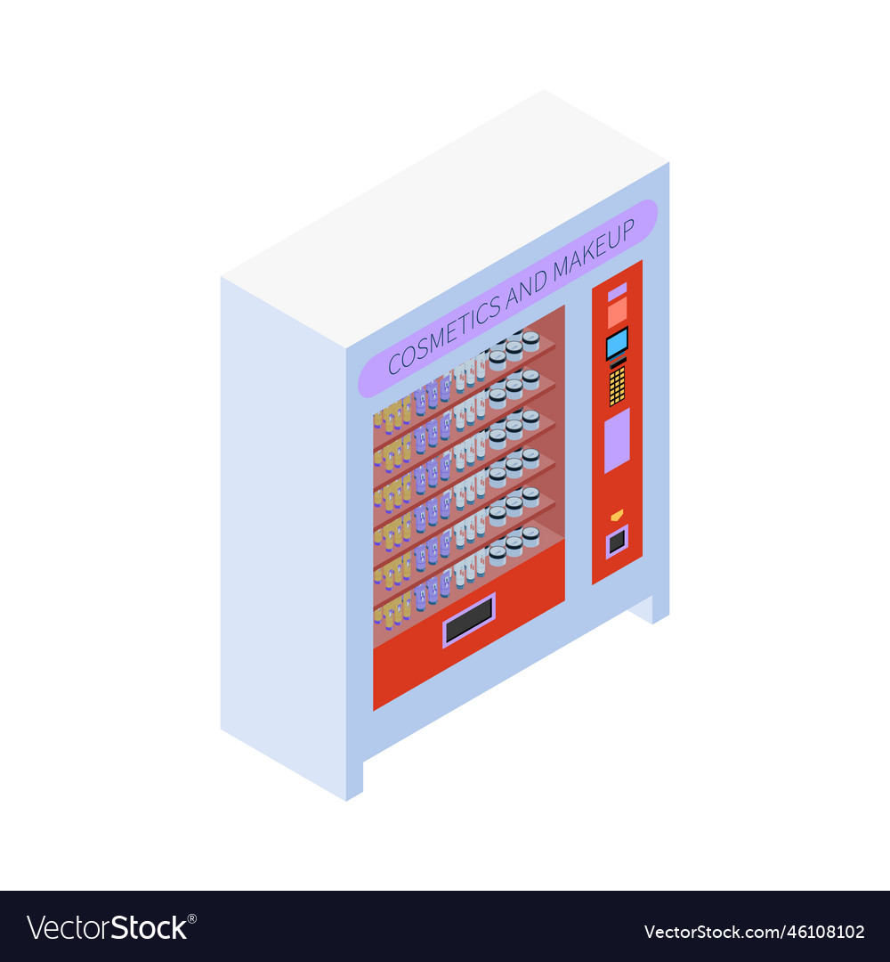 Cosmetics vending machine composition Royalty Free Vector