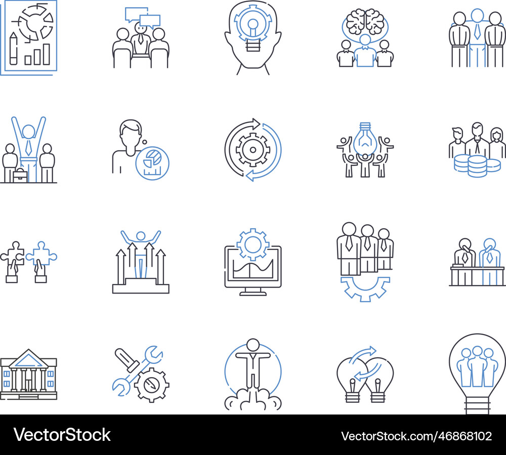 Customer service line icons collection Royalty Free Vector