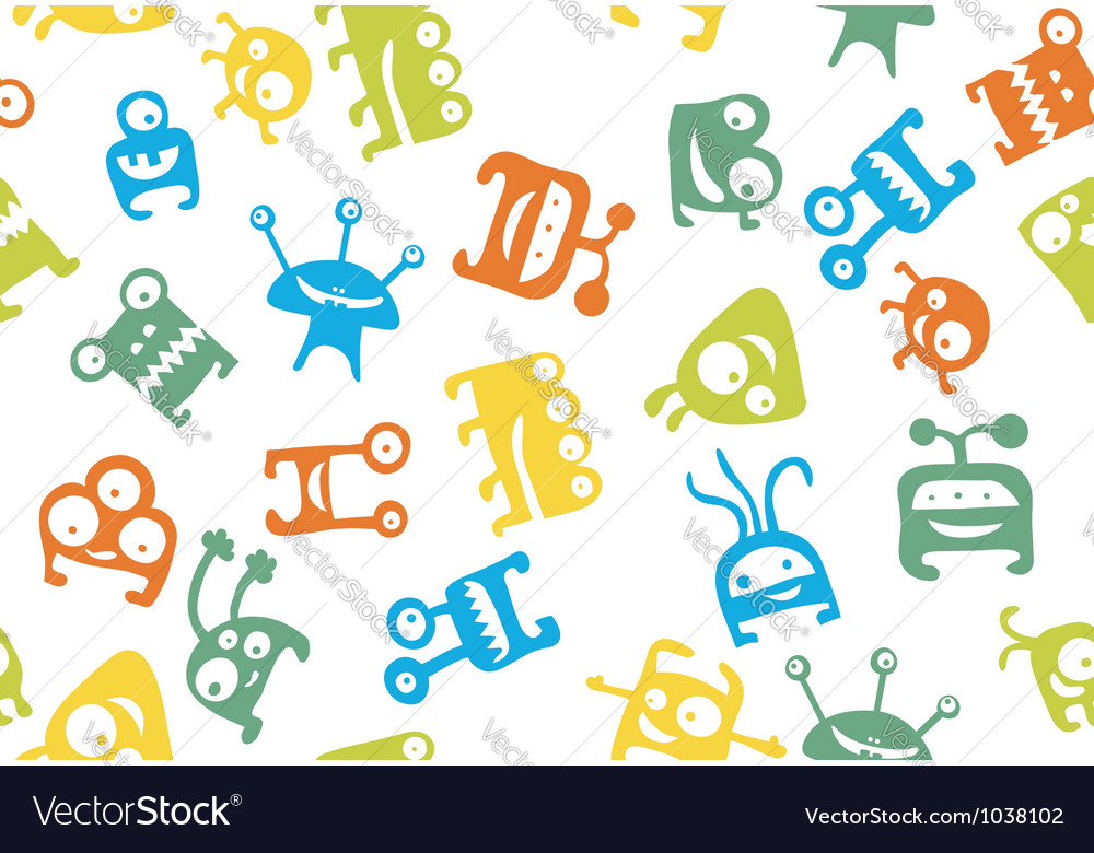 Cute Monster Pattern Royalty Free Vector Image