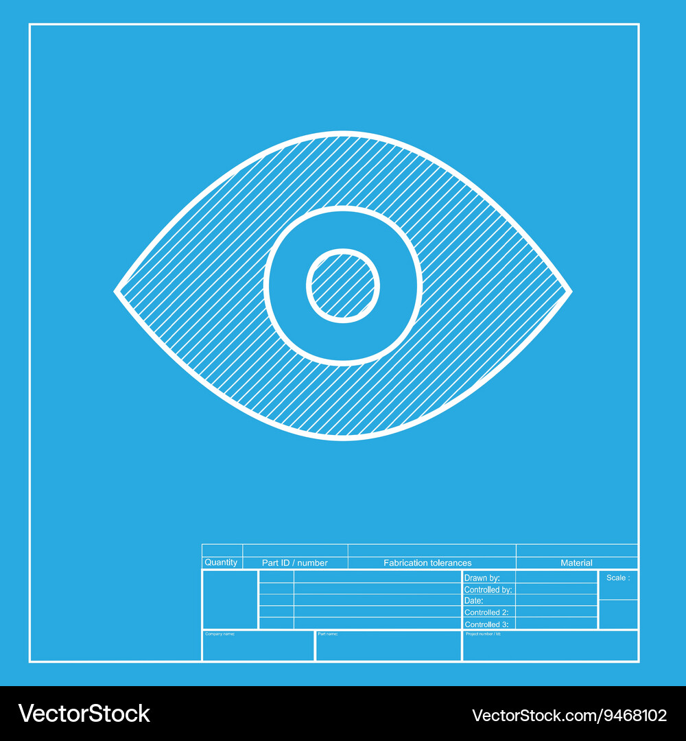 Eye sign white section of icon Royalty Free Vector Image