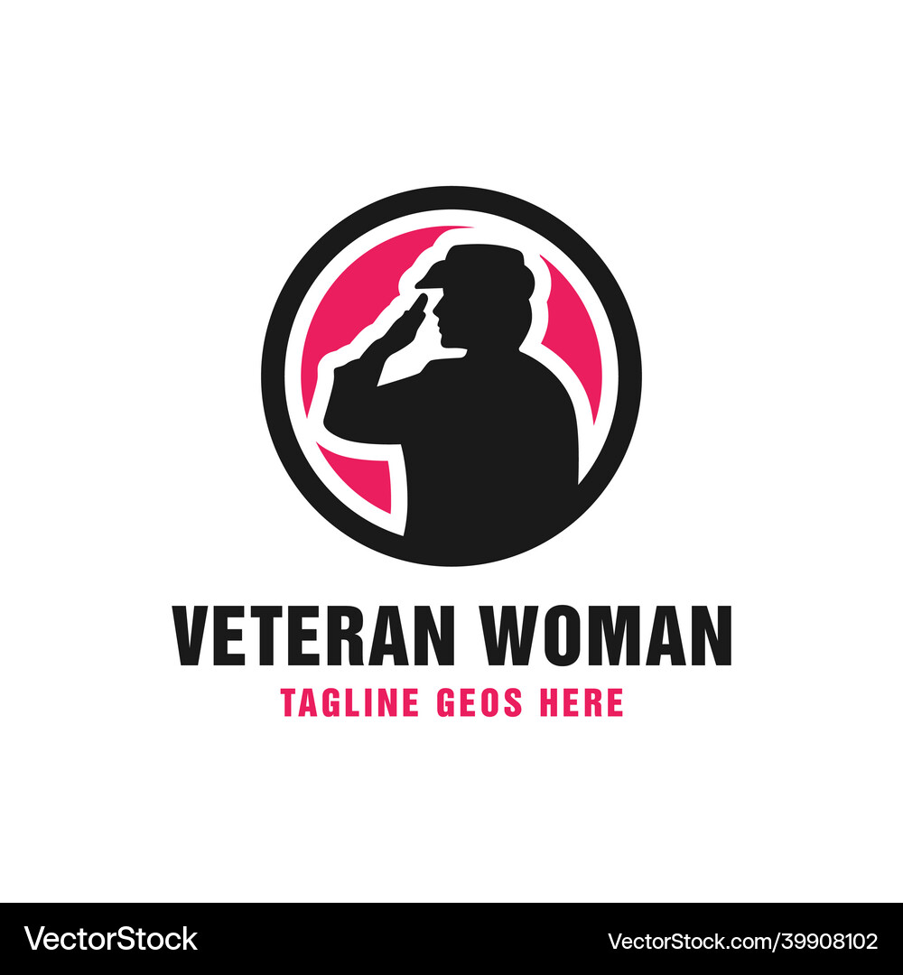 Female veteran logo design Royalty Free Vector Image