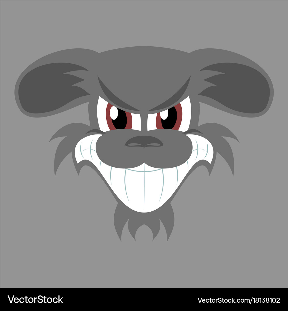 Flat icon on theme evil animal angry dog Vector Image