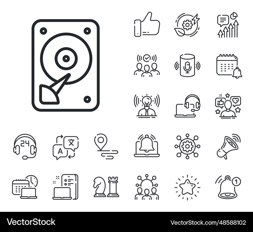 Hdd icon hard disk storage sign place location Vector Image