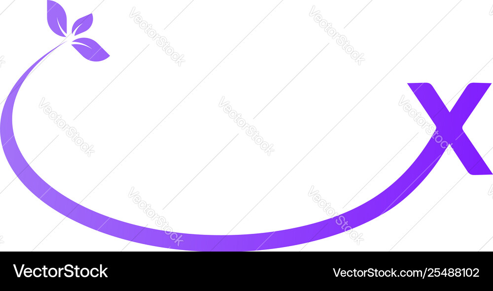 Letter x with lower end x extending Royalty Free Vector