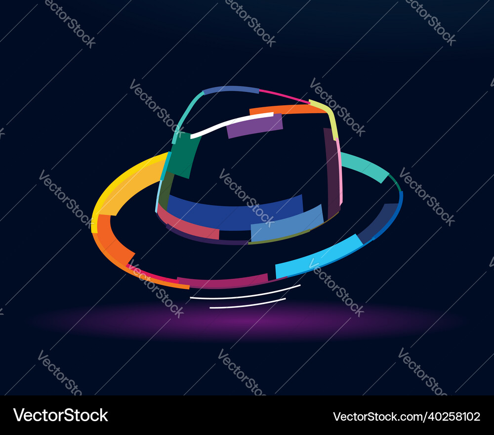 Men wide brimmed high crowned sable fedora hat Vector Image