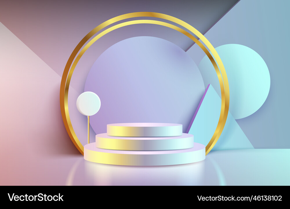 Minimalist podium with lighting stage podium Vector Image
