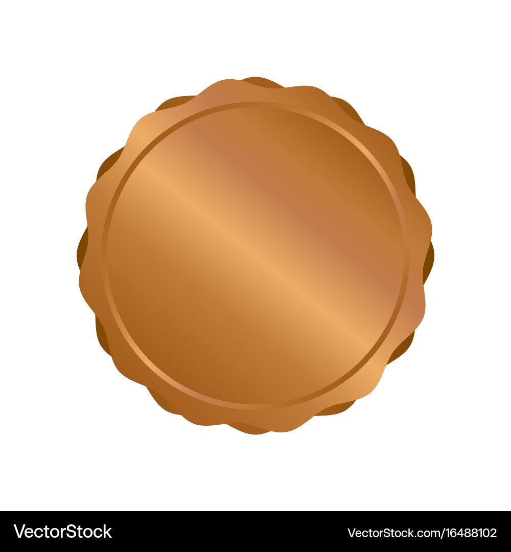 Modern bronze circle metal badges labels Vector Image
