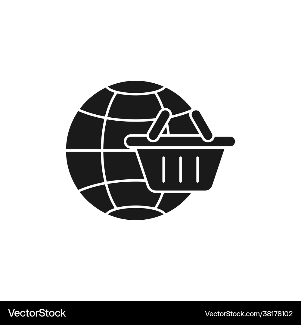 Shopping cart with globe icon design Royalty Free Vector