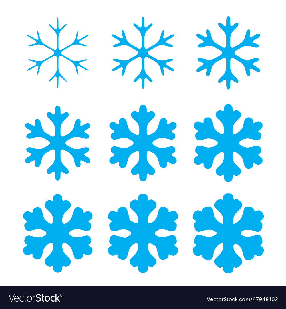 Snowflake icon minimal snow symbol snow flake Vector Image
