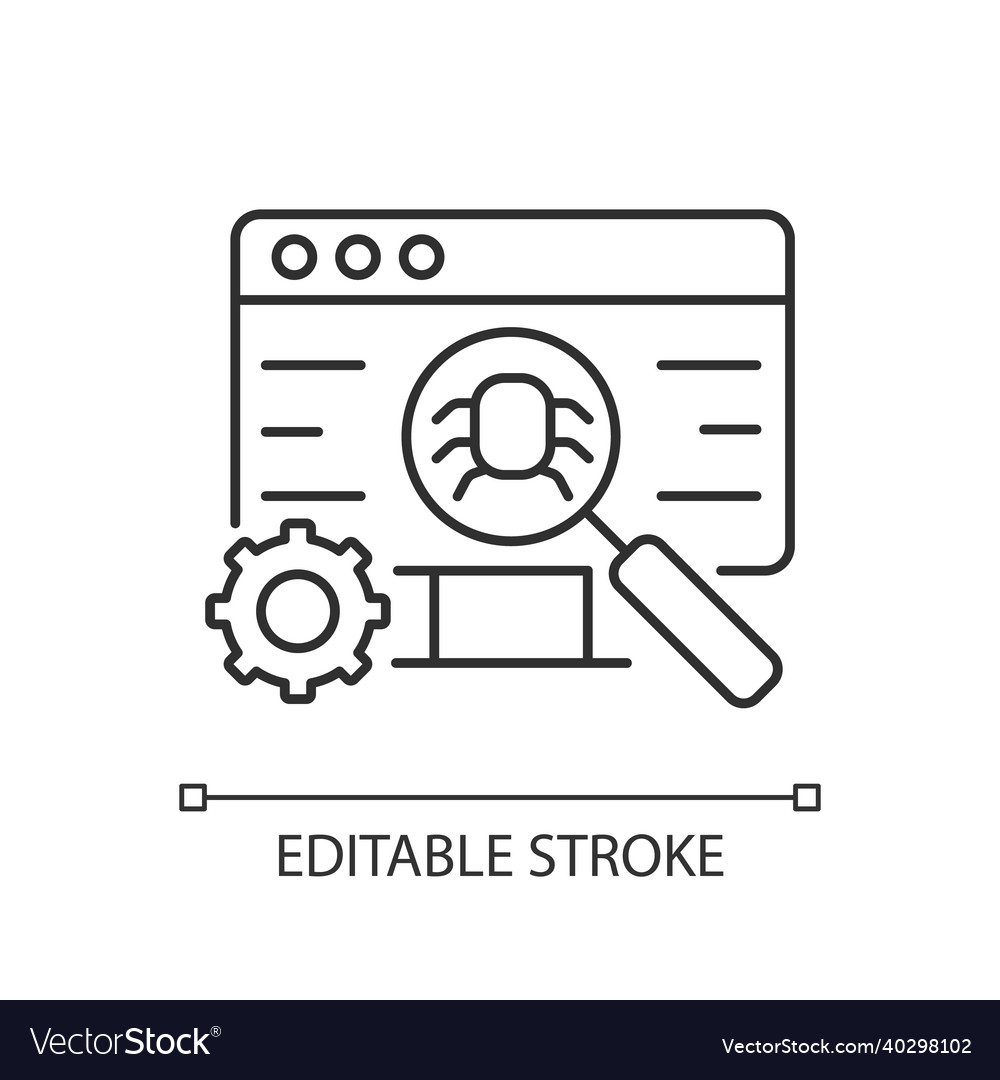 Software Testing Linear Icon Royalty Free Vector Image
