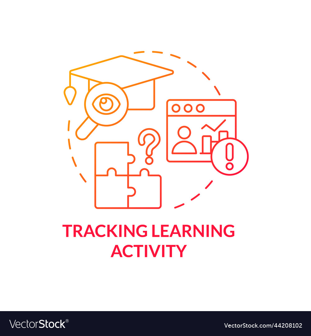 Tracking learning activity red gradient concept Vector Image