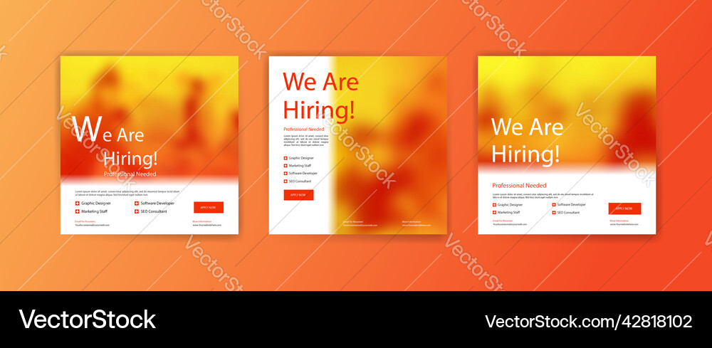 Were hiring job offer leaflet template Royalty Free Vector