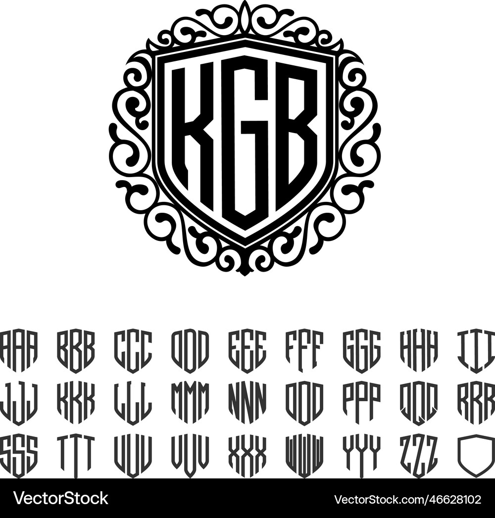 With 3 letters alphabet font for logotype logos Vector Image