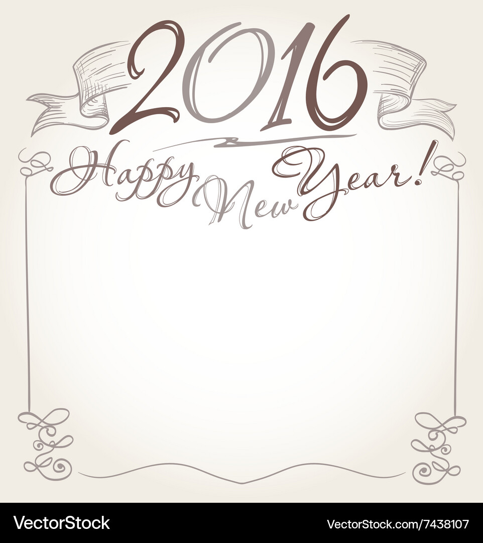2016 and happy new year words Royalty Free Vector Image