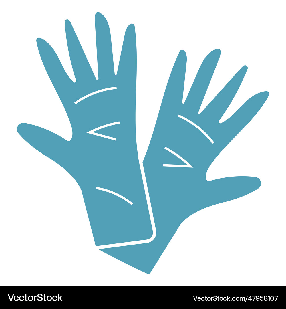 Blue medical gloves Royalty Free Vector Image - VectorStock