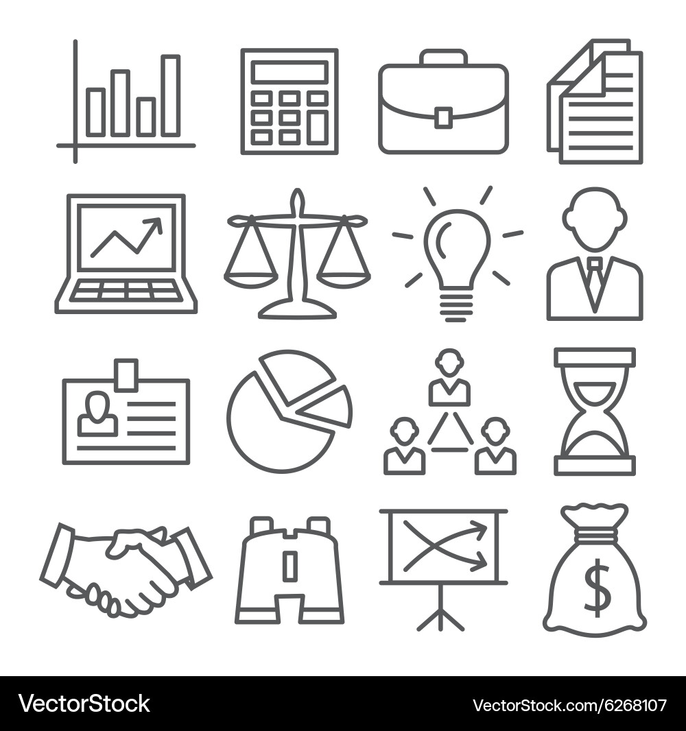 Business line icons Royalty Free Vector Image - VectorStock