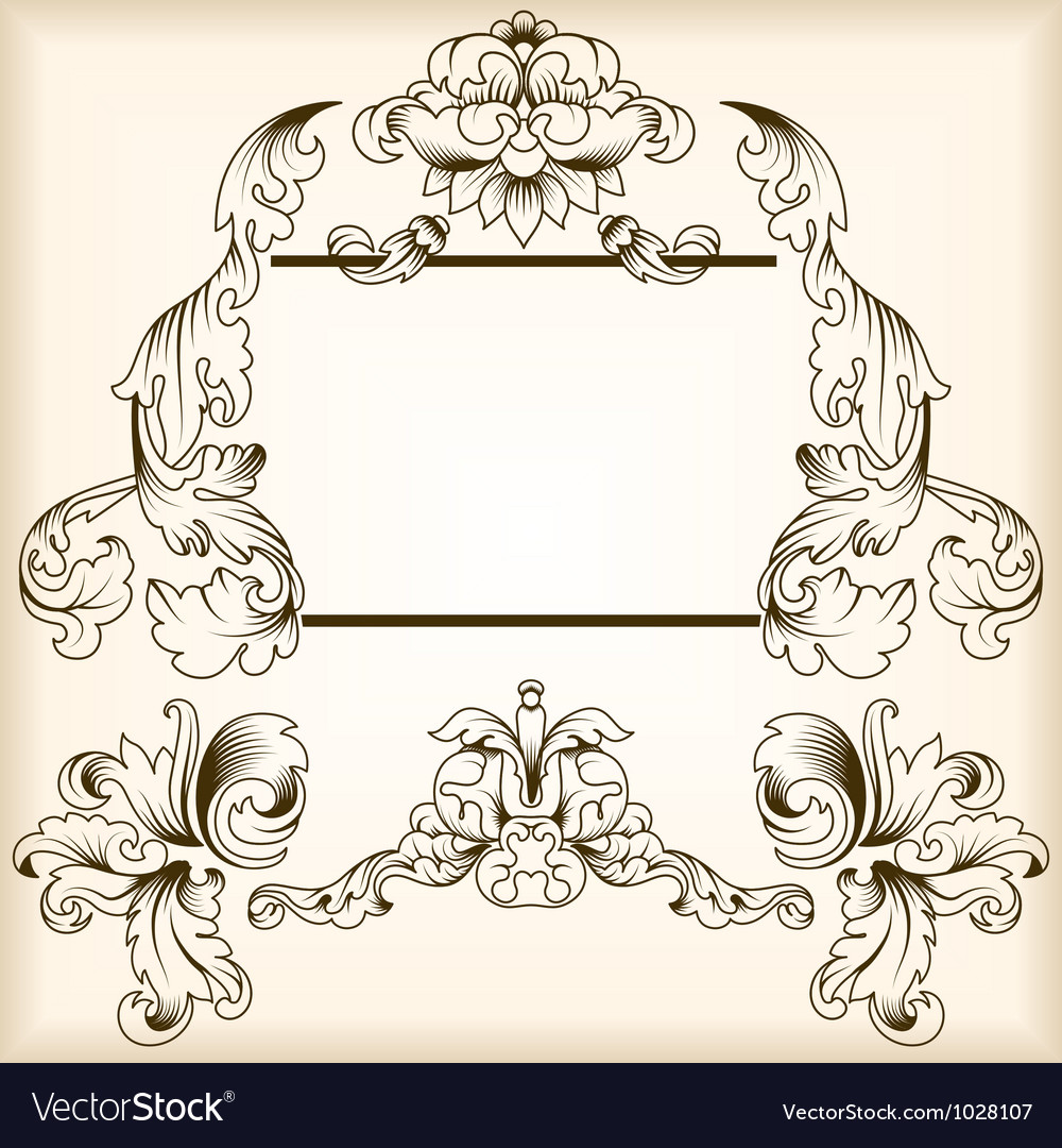 Calligraphic frame Royalty Free Vector Image - VectorStock