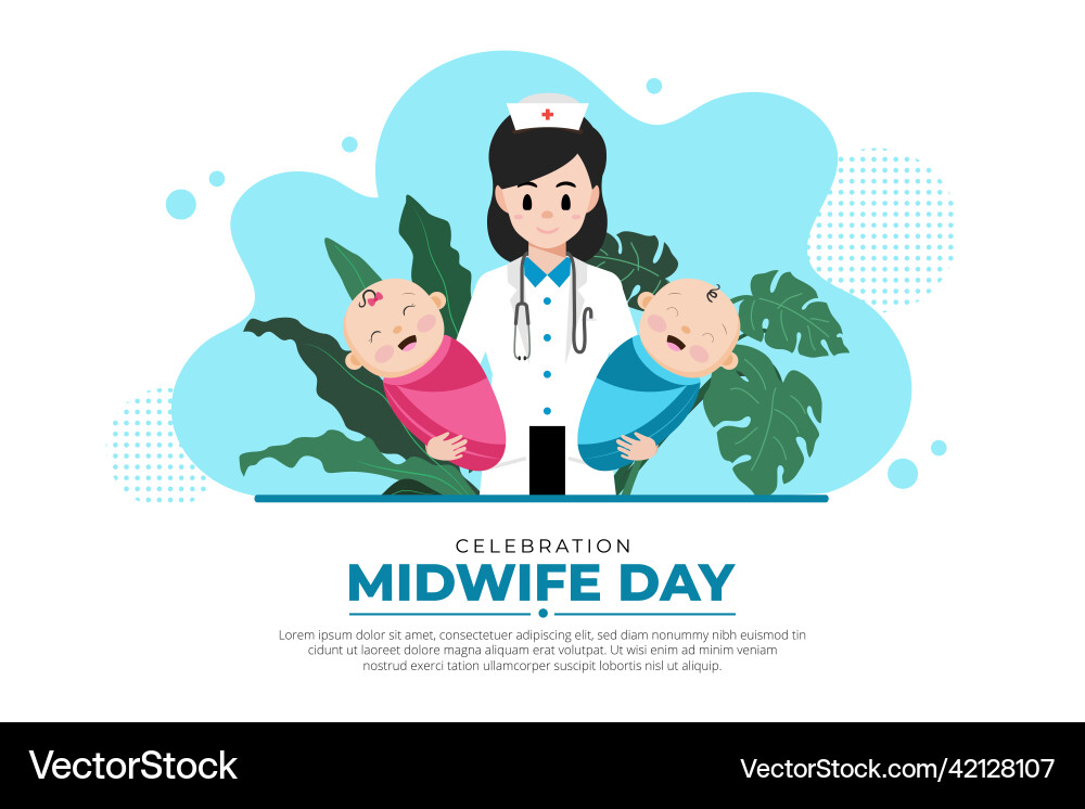 Celebration midwife day background Royalty Free Vector Image