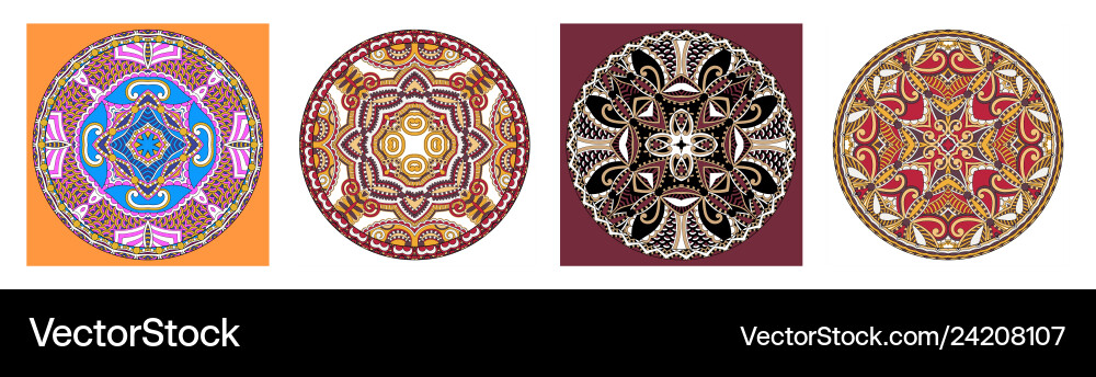 Decorative design of circle dish template round Vector Image