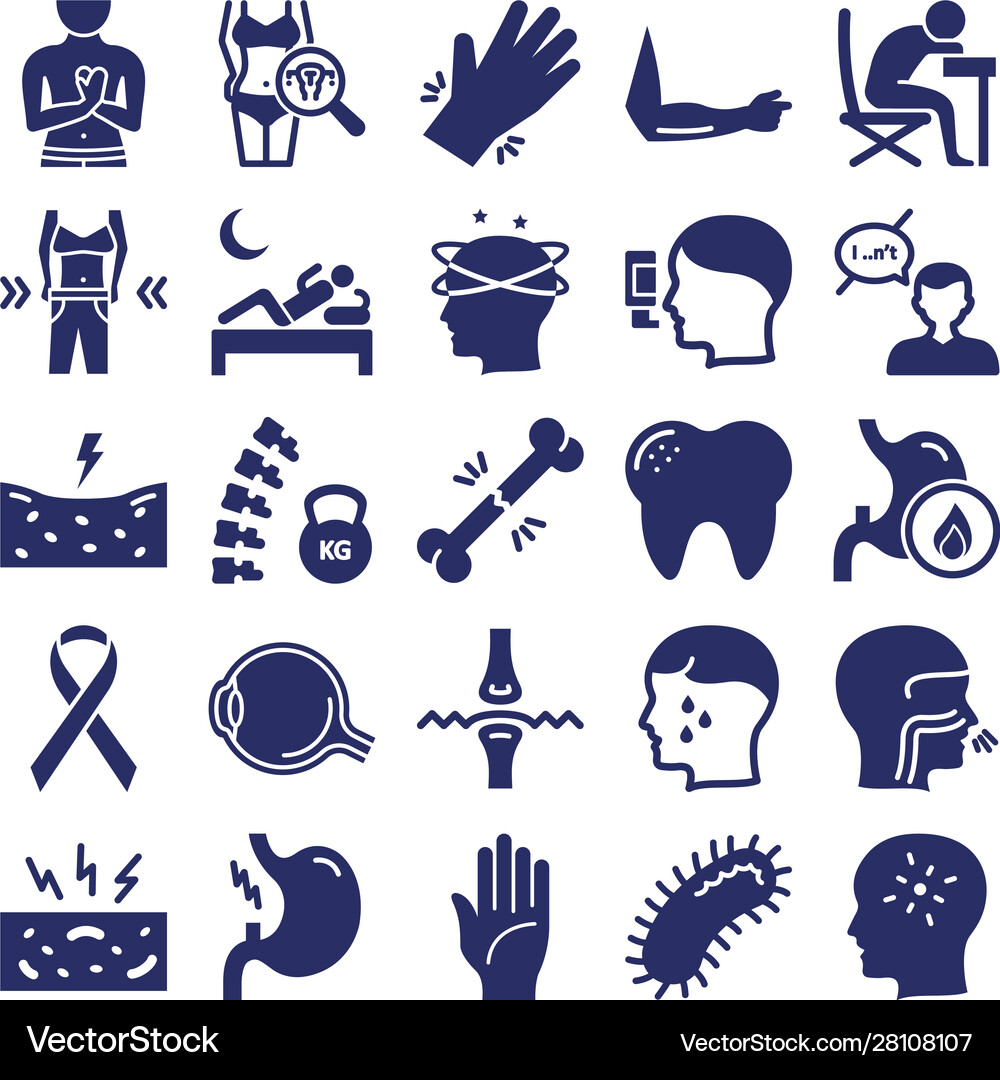 Diseases and treatment isolated icon every Vector Image
