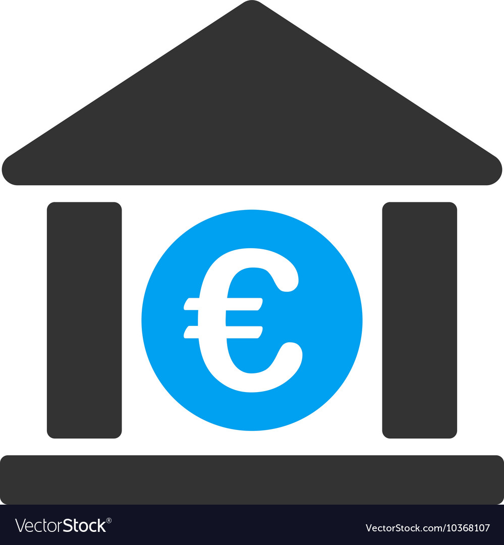 Euro bank building flat icon Royalty Free Vector Image Euro bank building flat icon Royalty Free Vector Image