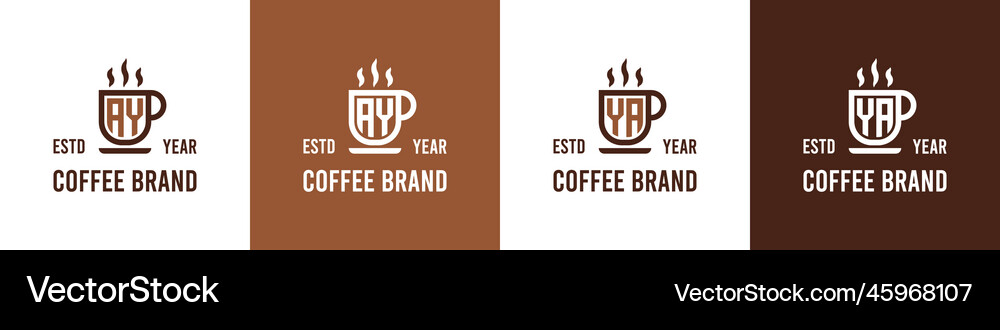 Letter ay and ya coffee logo suitable for any Vector Image