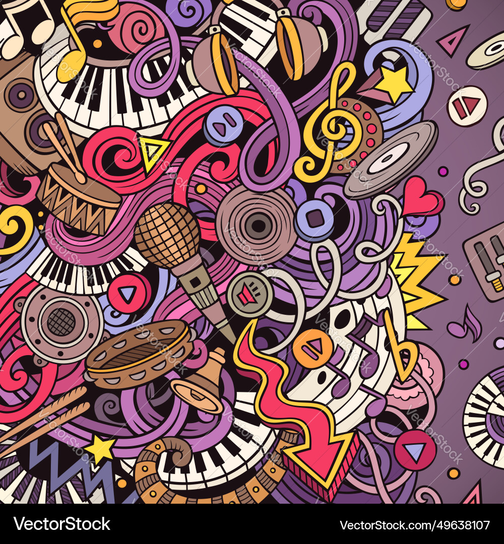 Music doodles musical frame design Royalty Free Vector Image