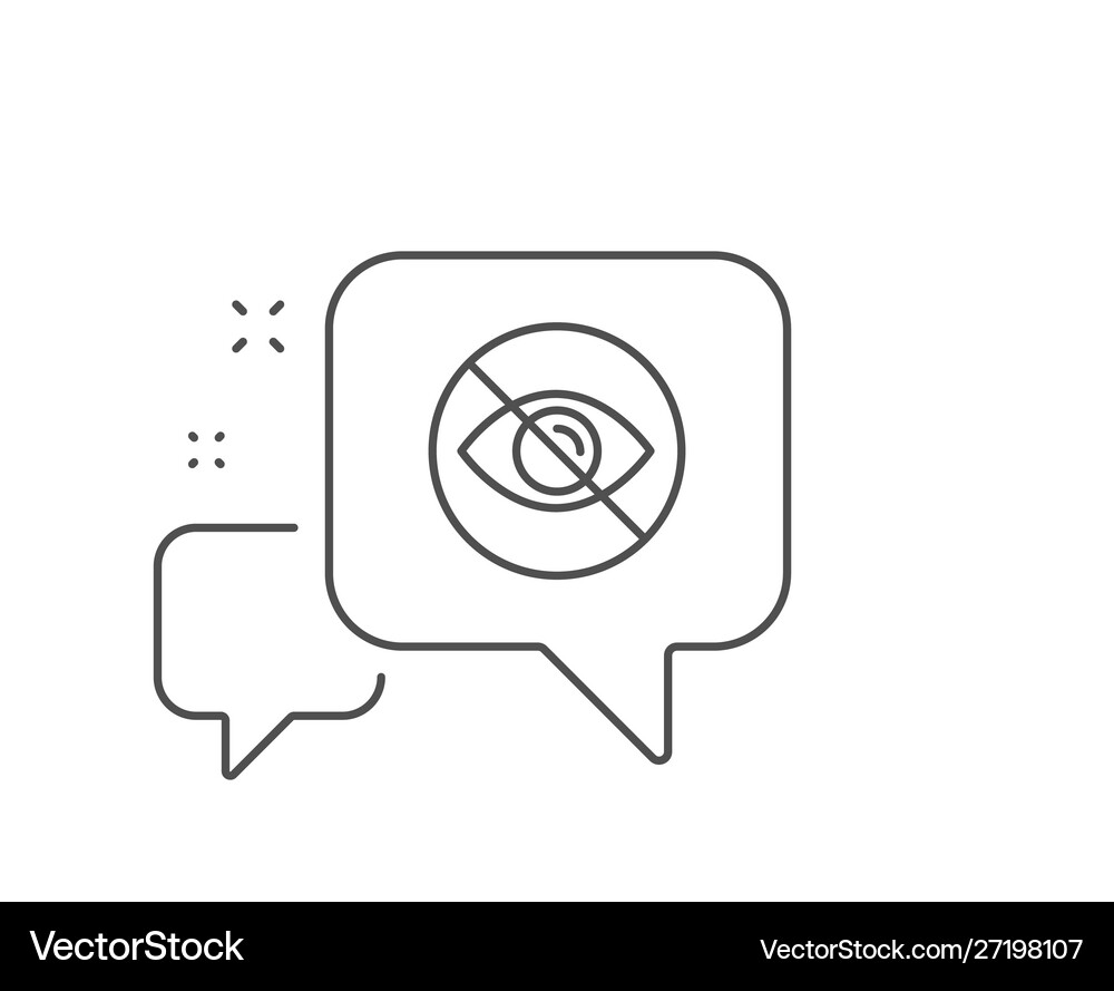 No eye line icon not looking sign optometry Vector Image