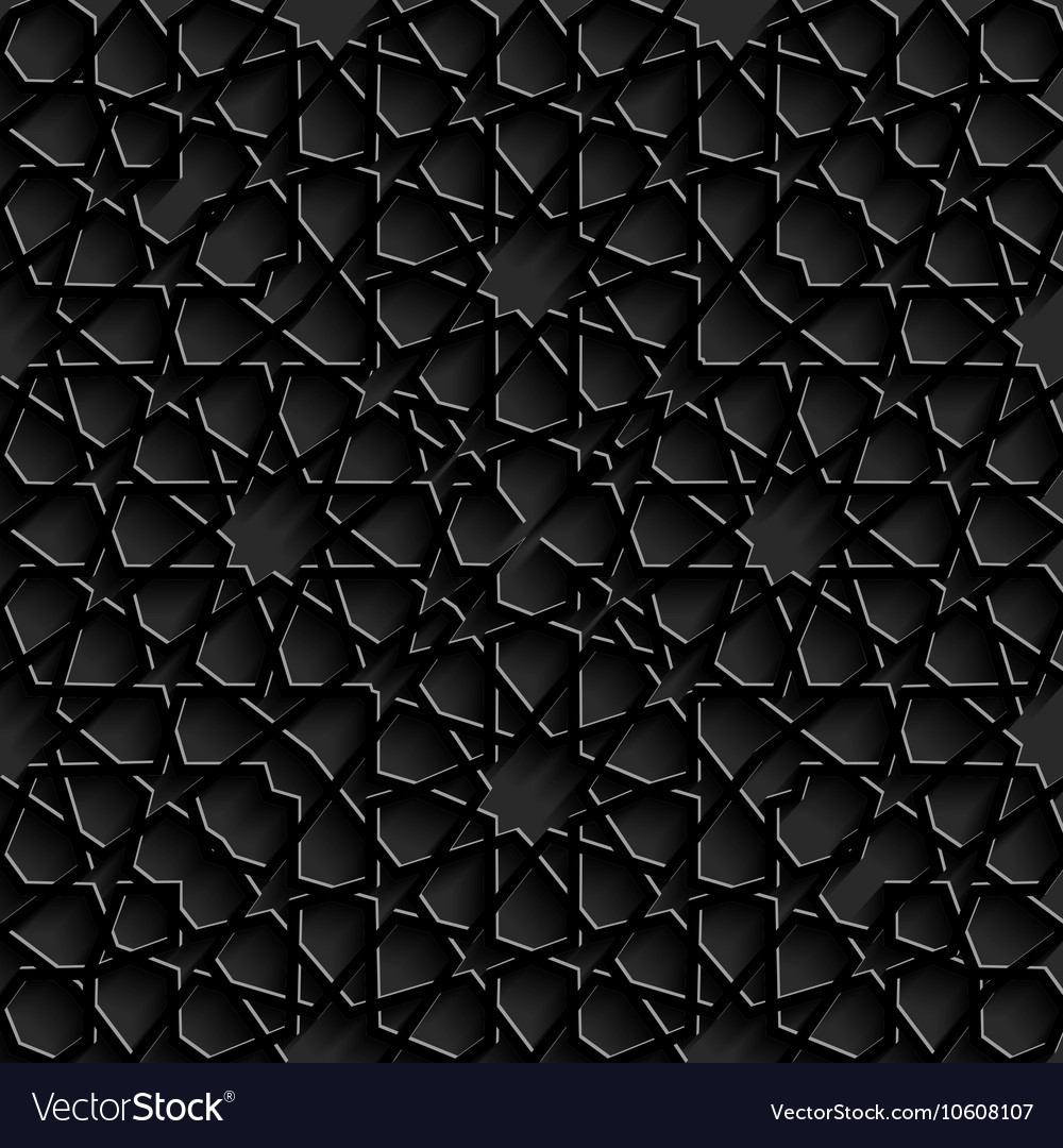 Seamless islamic pattern 3d traditional arabic Vector Image