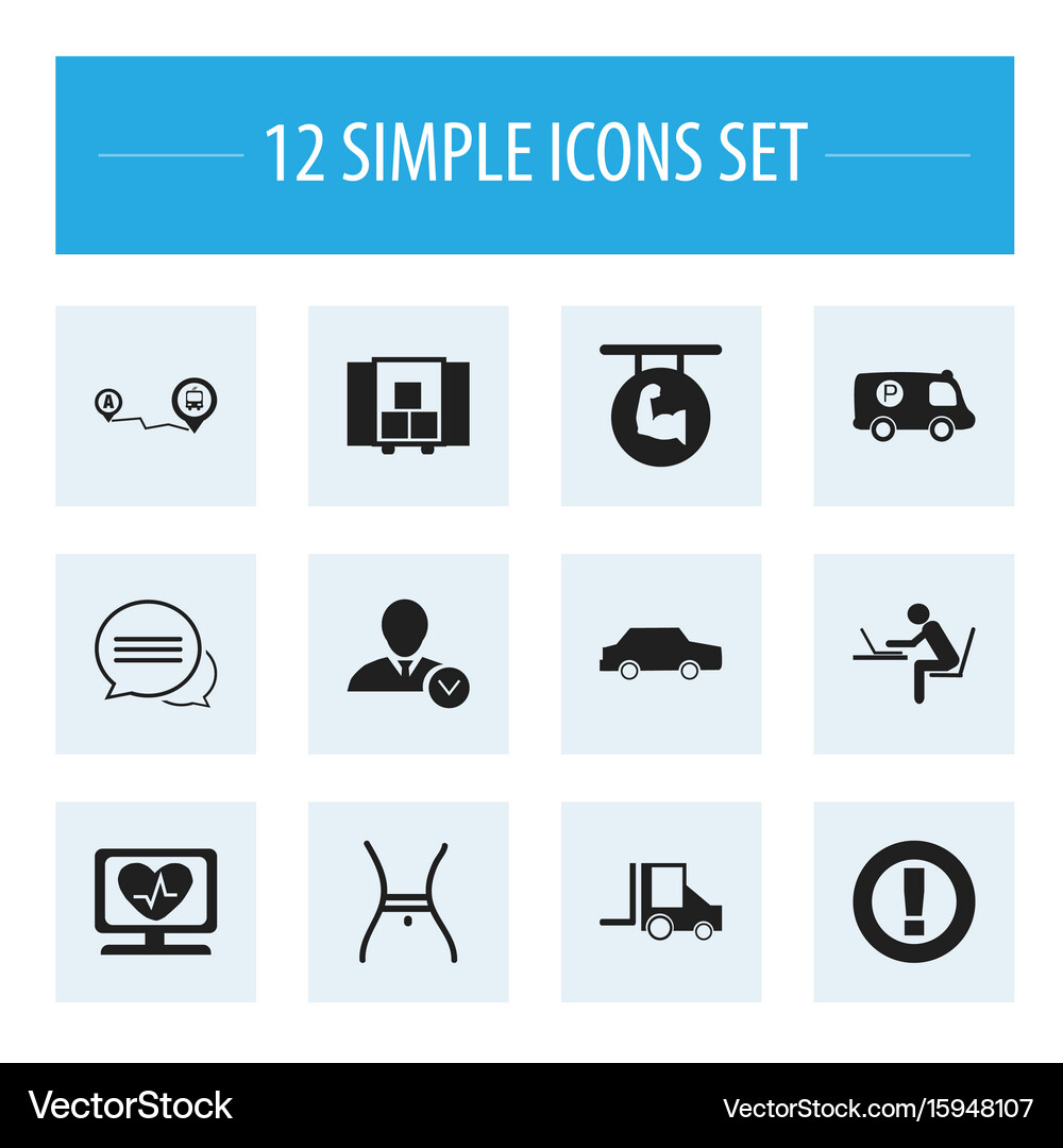 Set of 12 editable complex icons includes symbols Vector Image