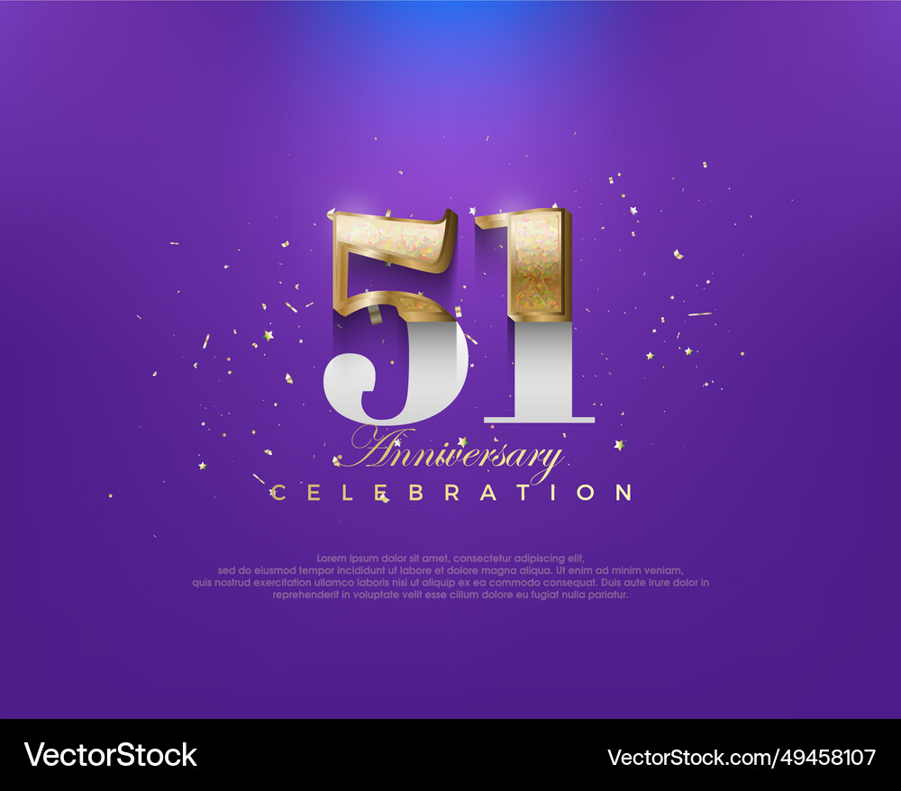 Unique classic number 51st for an anniversary Vector Image
