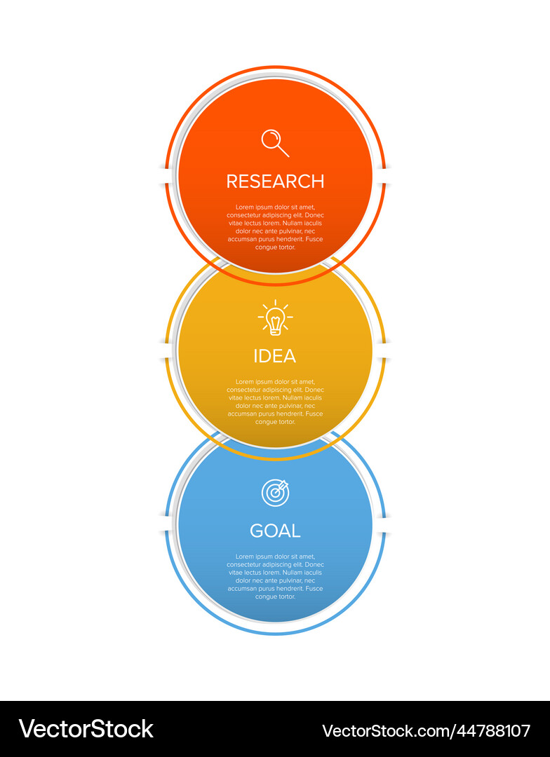 Vertical infographic design with icons and 3 Vector Image