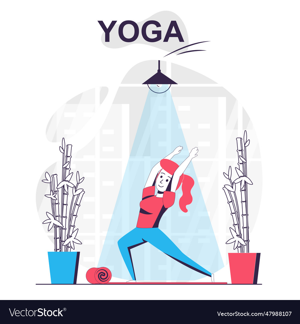 Yoga training isolated cartoon concept woman Vector Image