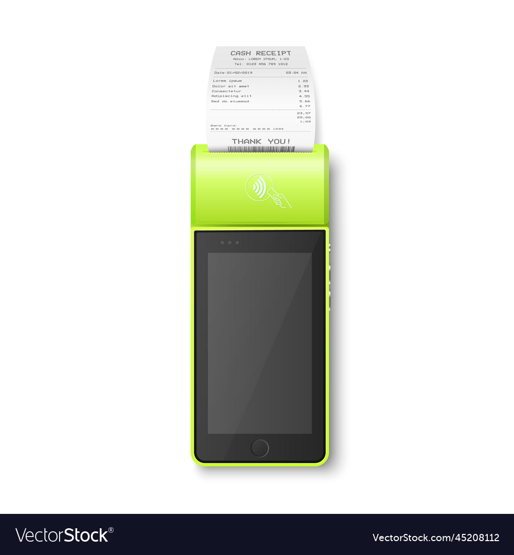 3d nfc payment machine with approved status Vector Image