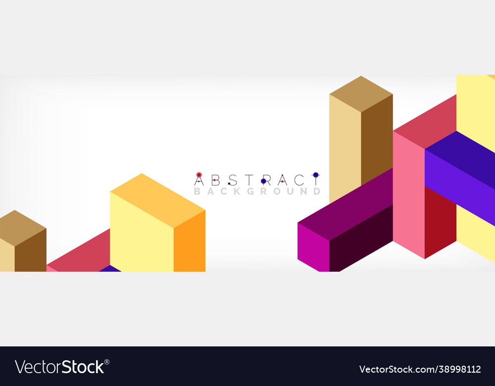 Abstract background 3d cubes cubic elements Vector Image