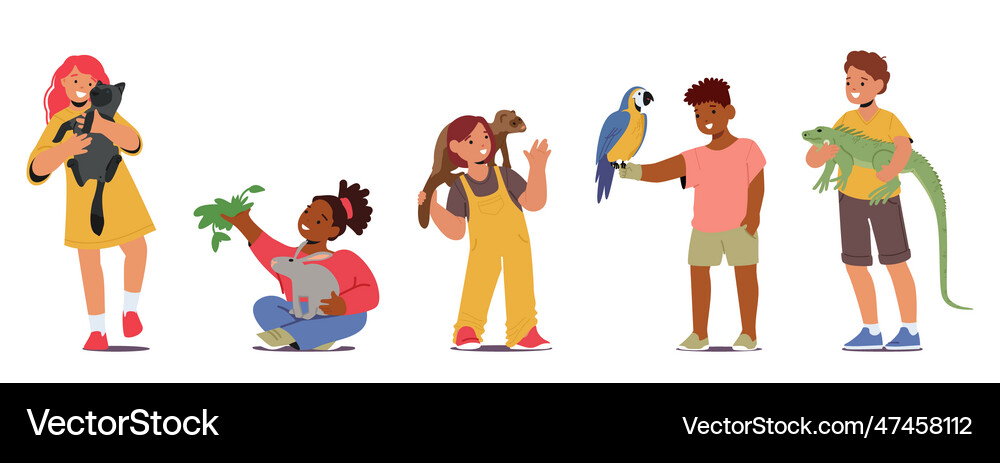 Adorable kids characters forming heartwarming Vector Image