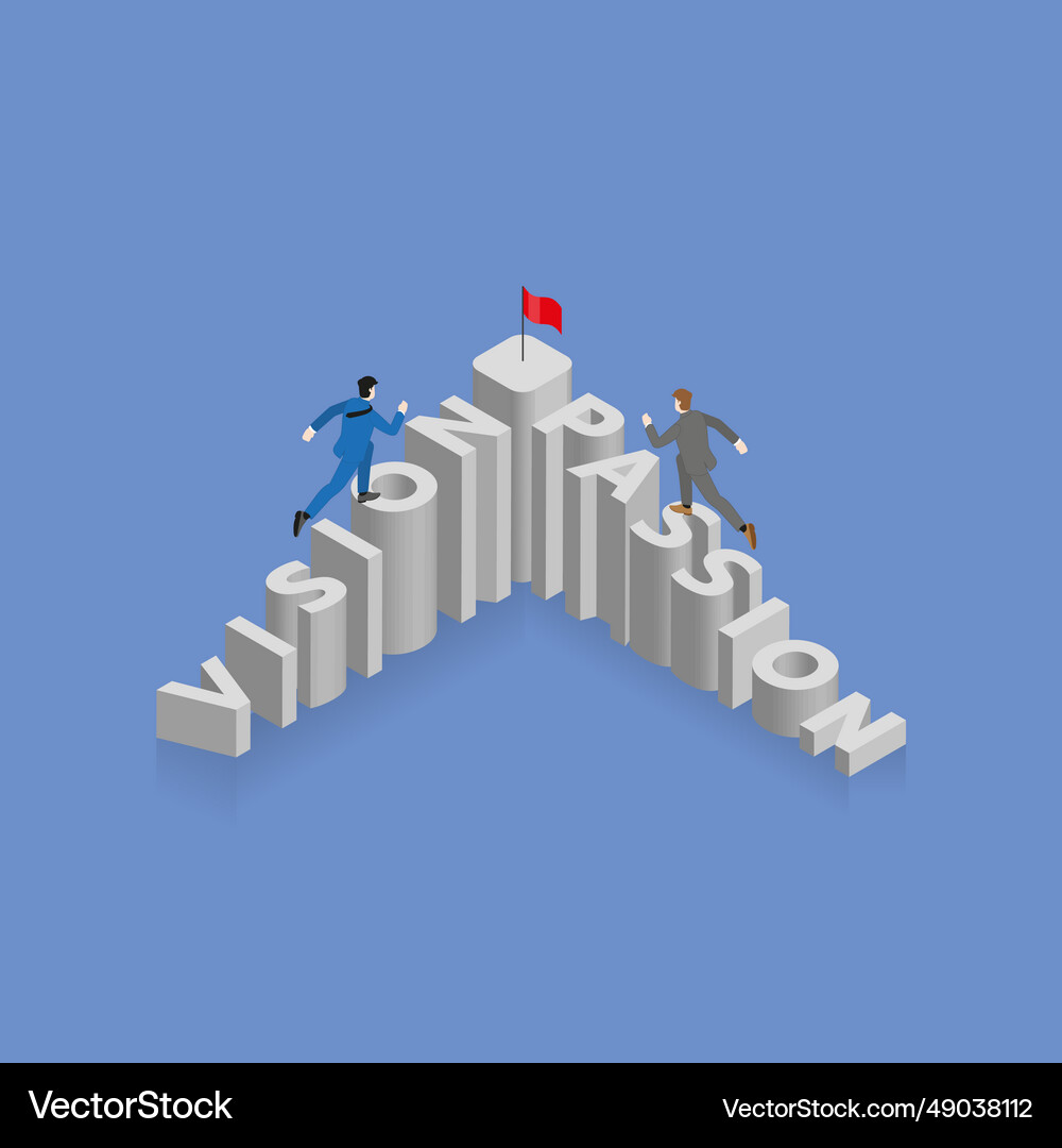 Businessman run and step up stair Royalty Free Vector Image