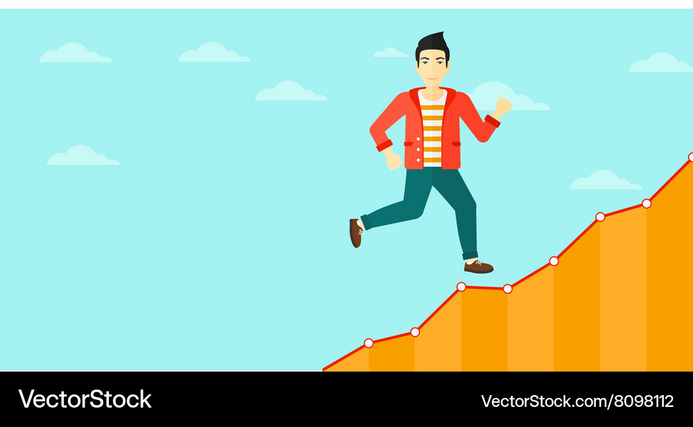 Businessman walking upstairs Royalty Free Vector Image