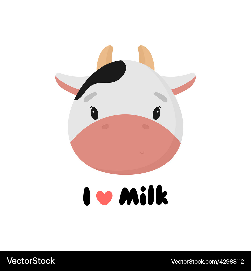 Cute cow cartoon style Royalty Free Vector Image