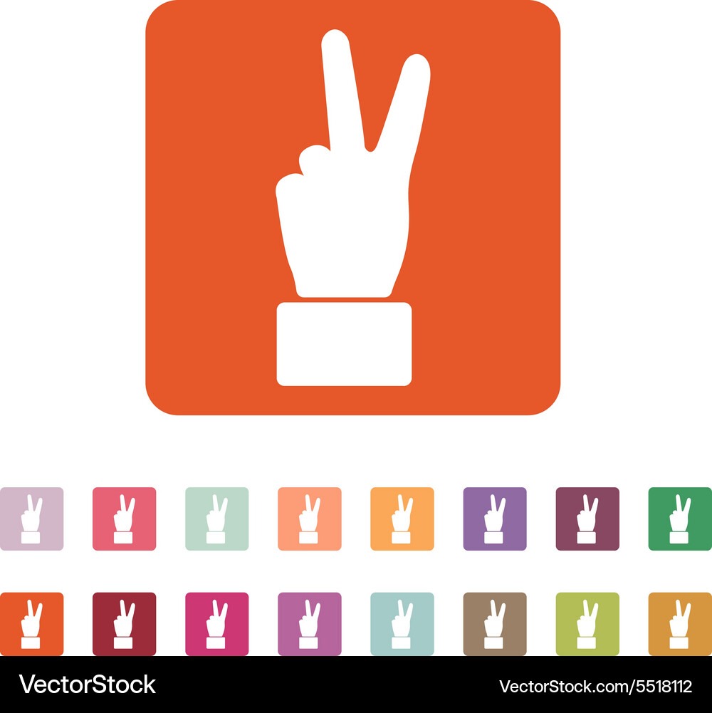Hand showing victory gesture icon victoty Vector Image