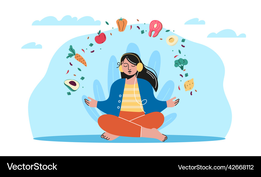 Healthy diet nutritional balance and harmony Vector Image