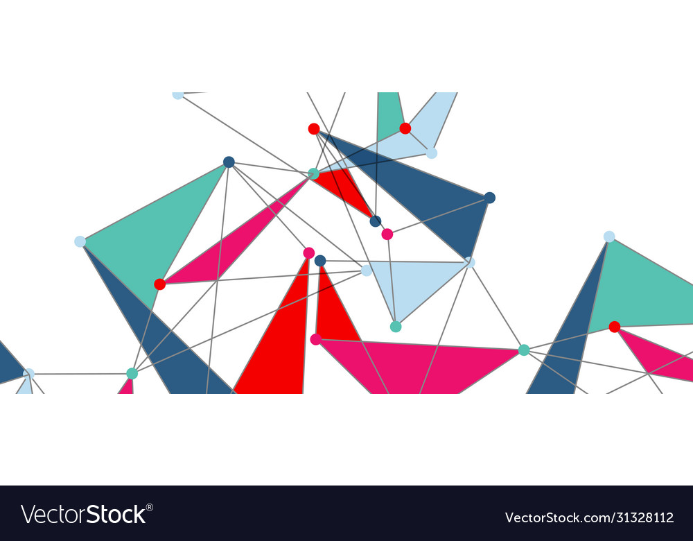 Line points connections triangular technology Vector Image