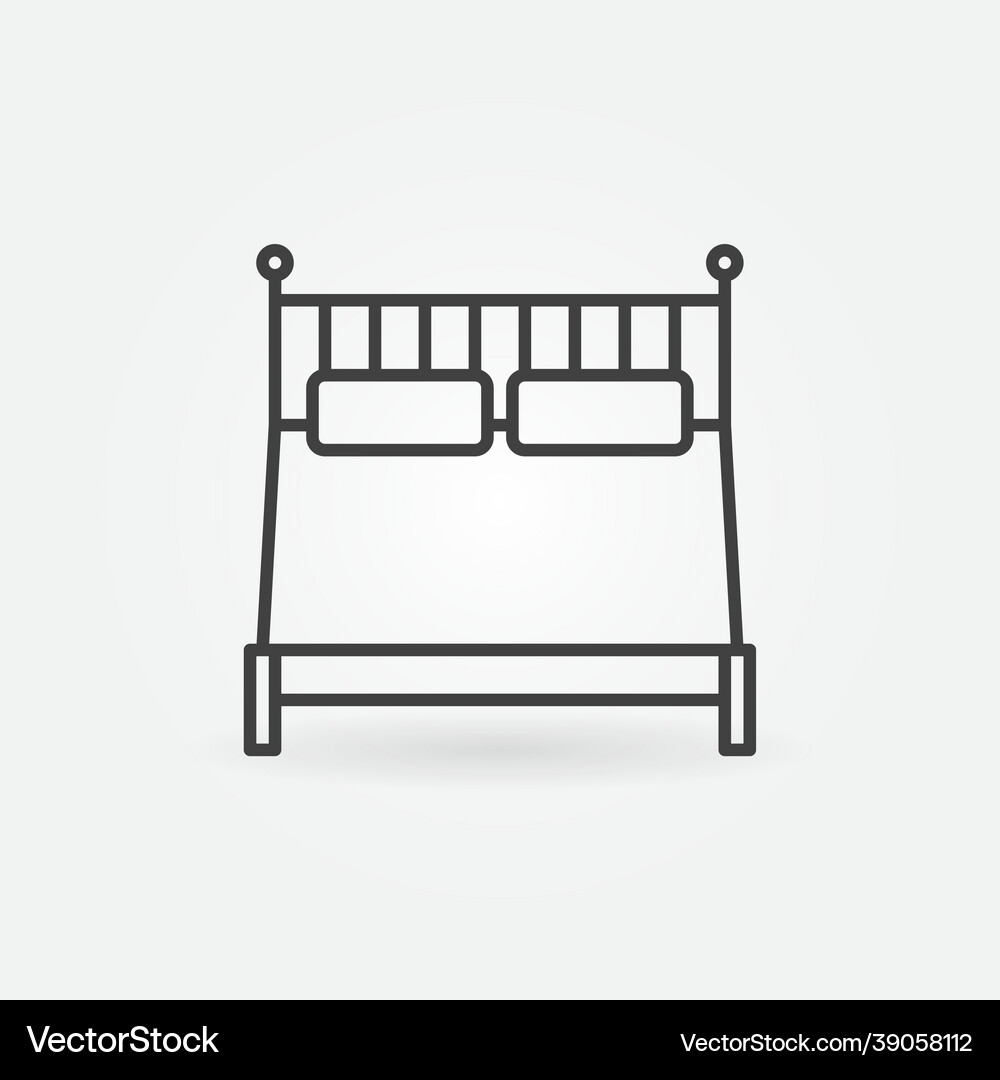 Minimal double bed concept icon in outline Vector Image